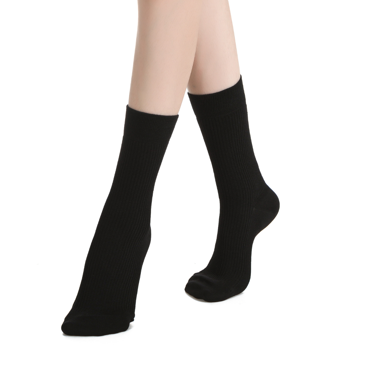 Ash Ribbed Essential Bundle | Womens Crew Sock | Cotton | Neutral